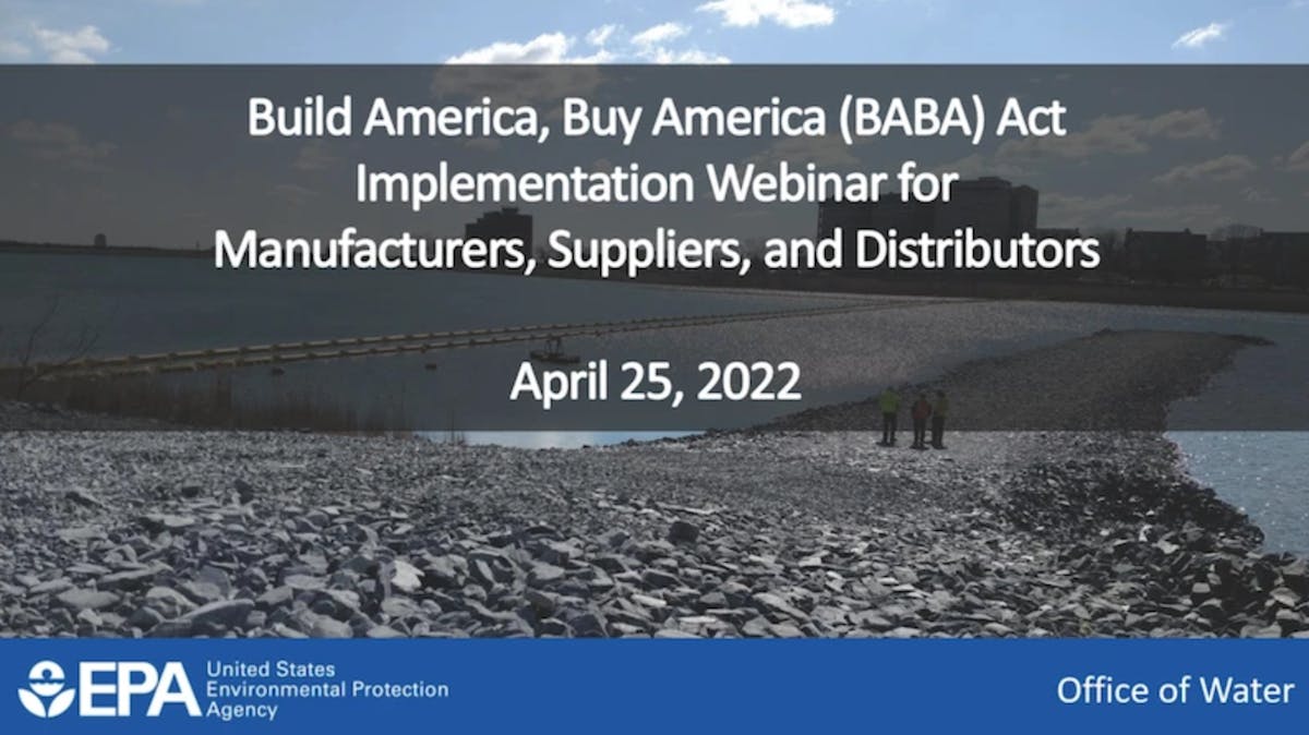 What is Build America, Buy America (BABA)? | WaterWorld